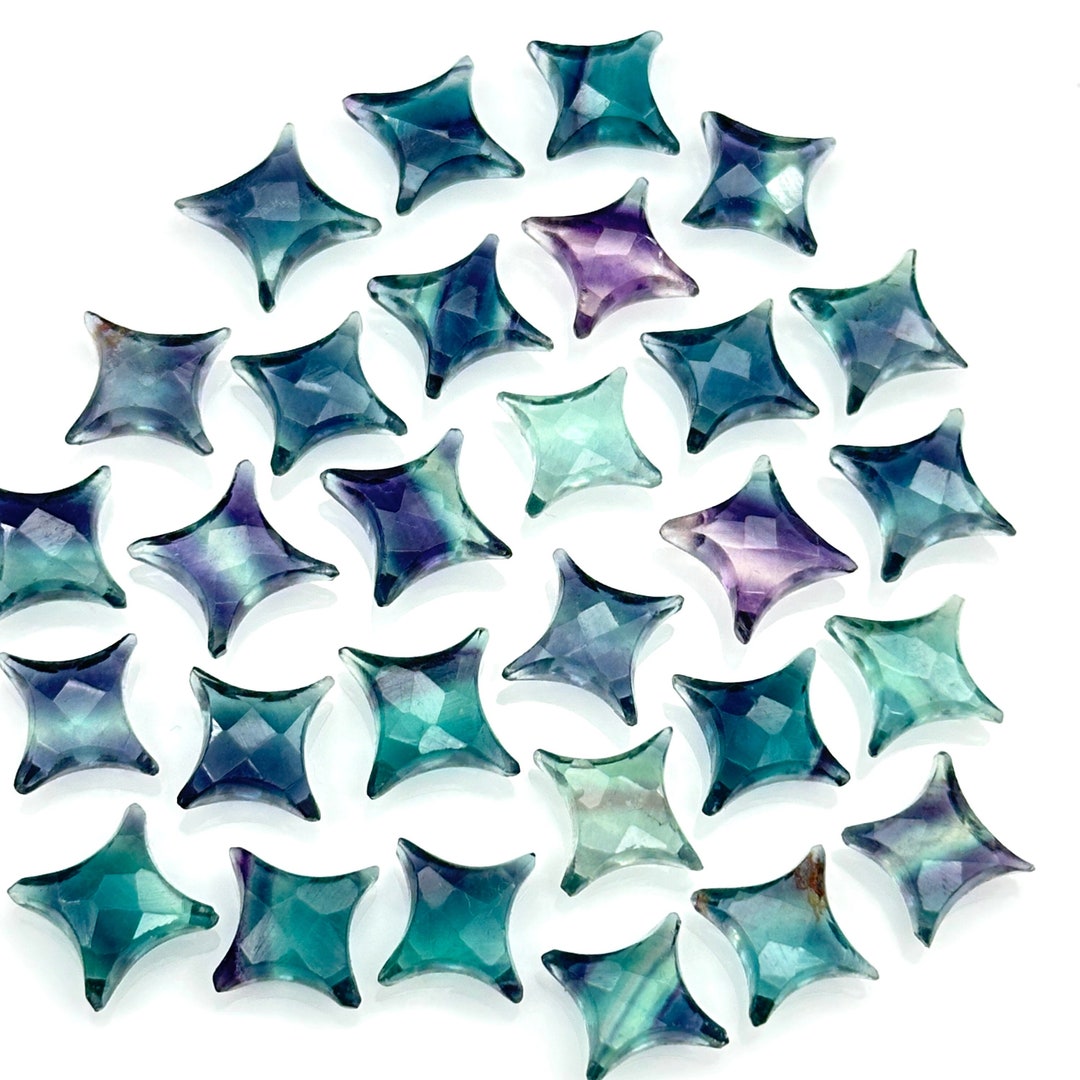 Natural Multi Fluorite Ninja Star Shape Carving Beads, Fancy Star Shape ...