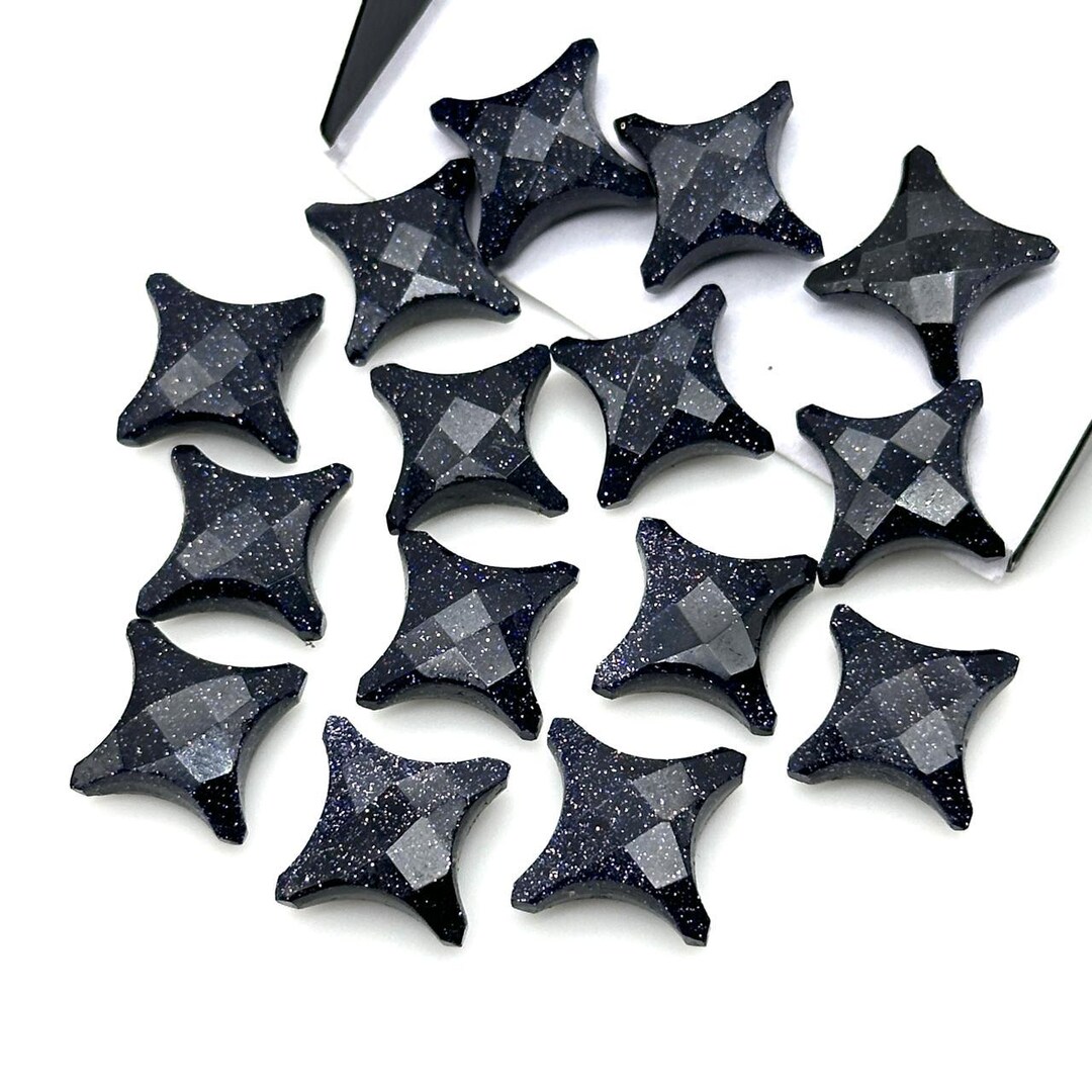 Amazing Black Sunstone Ninja Star Shape Carving Beads, Ninja Star Shape ...