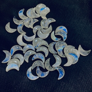 Flashy Rainbow Moonstone Smooth Cresent Moons, Natural Rainbow ...