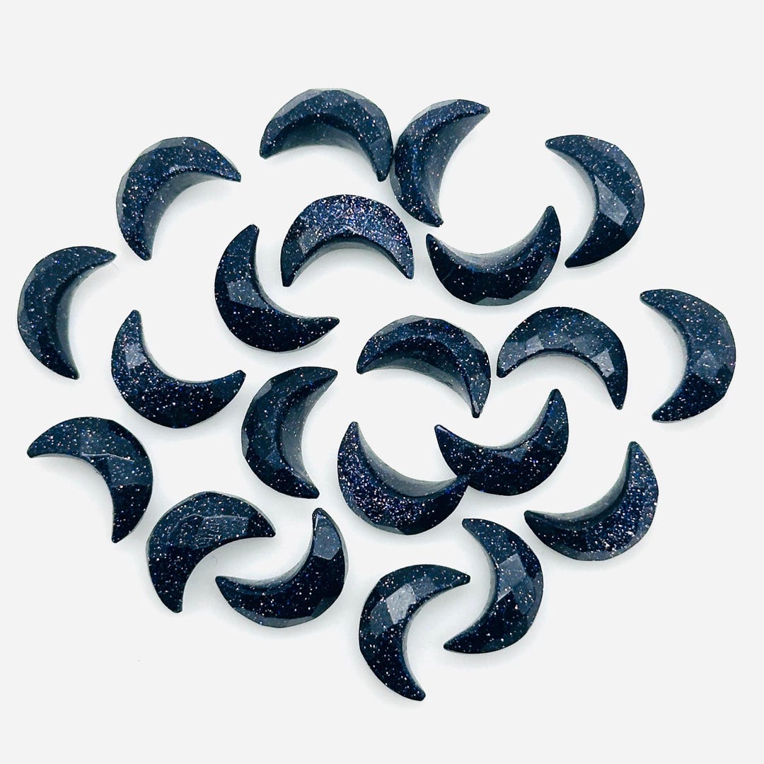 Buy Pretty Black Sunstone Carved Moon Shape Beads, Hand Carved Moon ...