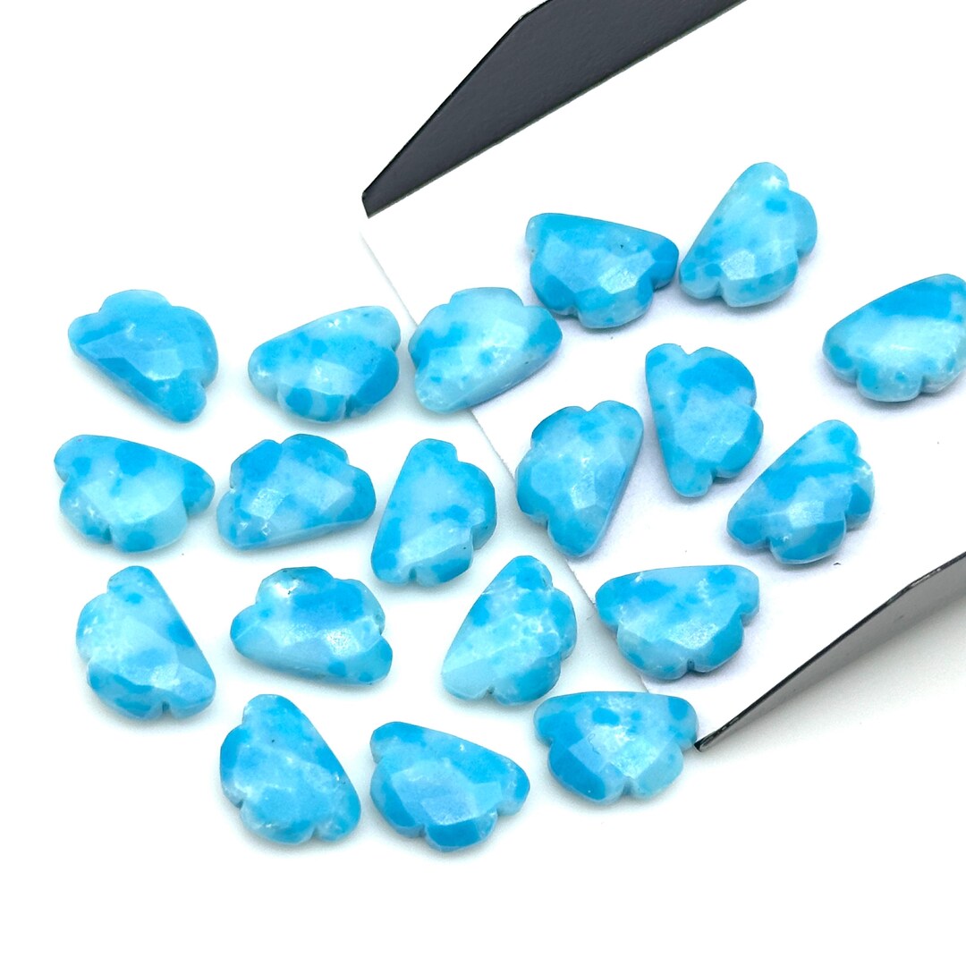 Snow Clouds, Mohave Blue Turquoise Cloud Shape Beads, Blue & White Snow ...