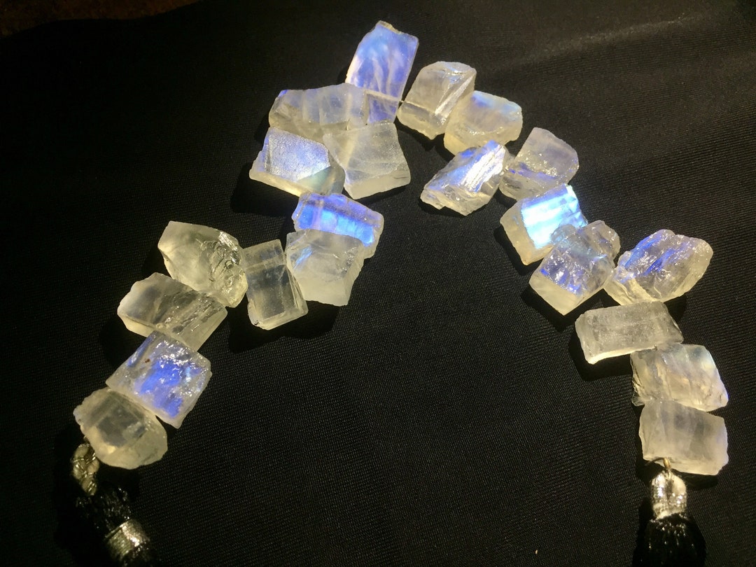 1 Strand 20pcs AAA Quality Natural Flashy Blue Moonstone Rough - Etsy