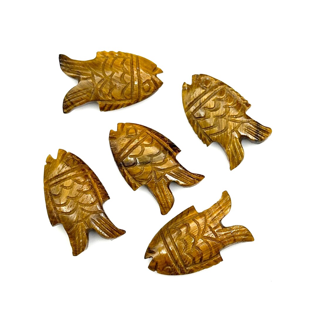 Buy Natural Tiger Eye Fish Carving Gemstone, Hand Carved Fish Shape ...