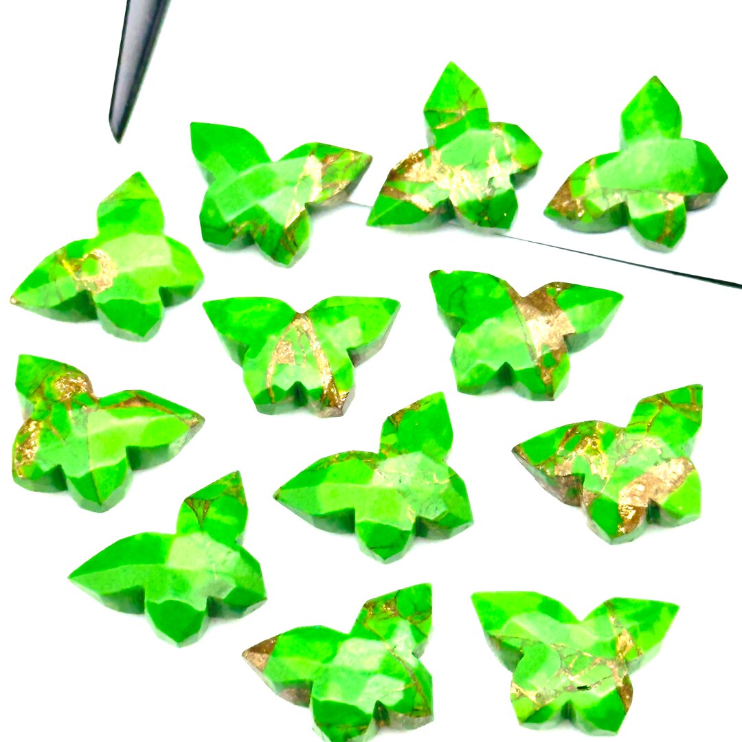 Green Mohave Copper Turquoise Butterfly Shape Beads, Turquoise ...