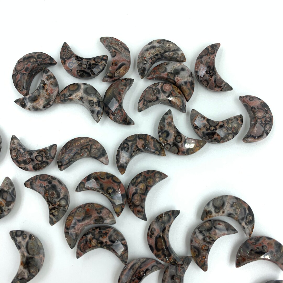 2,3,4,5 Pcs Natural Jesper Faceted Hand Carved Moon Shape Briolettes ...