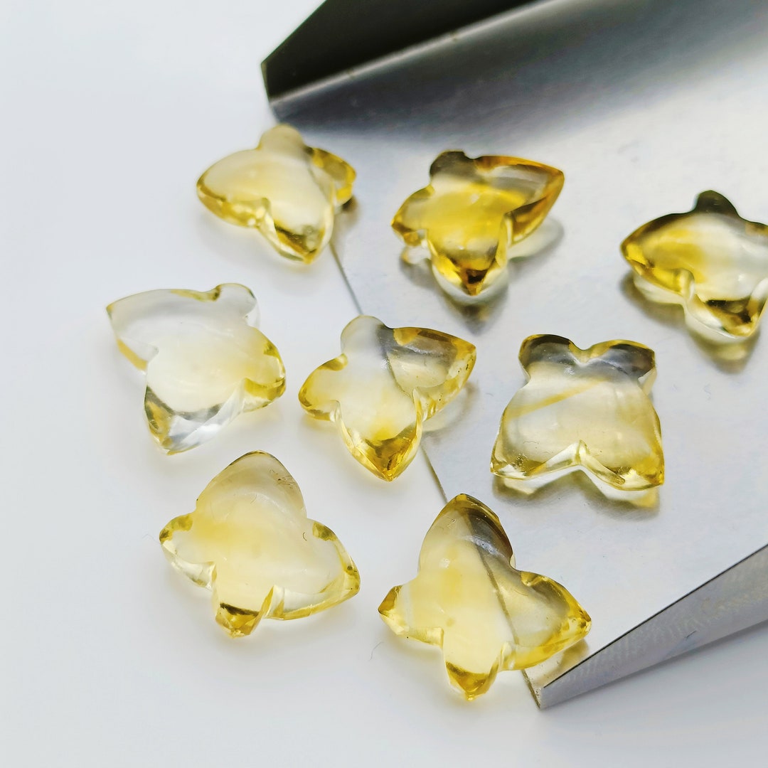 Natural Citrine Butterfly Shape Briolettes Beads, Hand Carved Butterfly ...