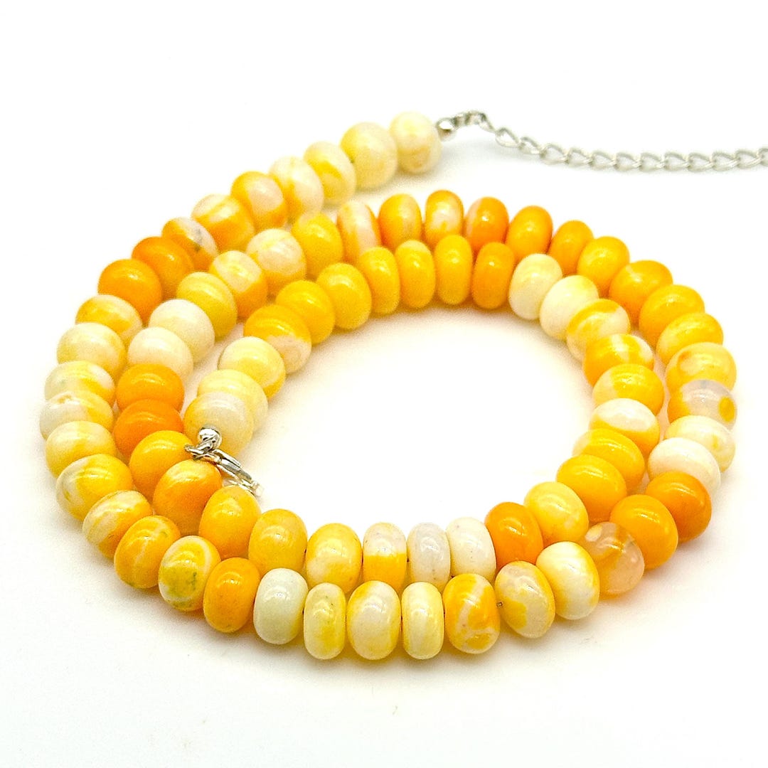 Buy Stunning Yellow Opal Shaded Necklace, Mango Yellow Opal Jewelry ...