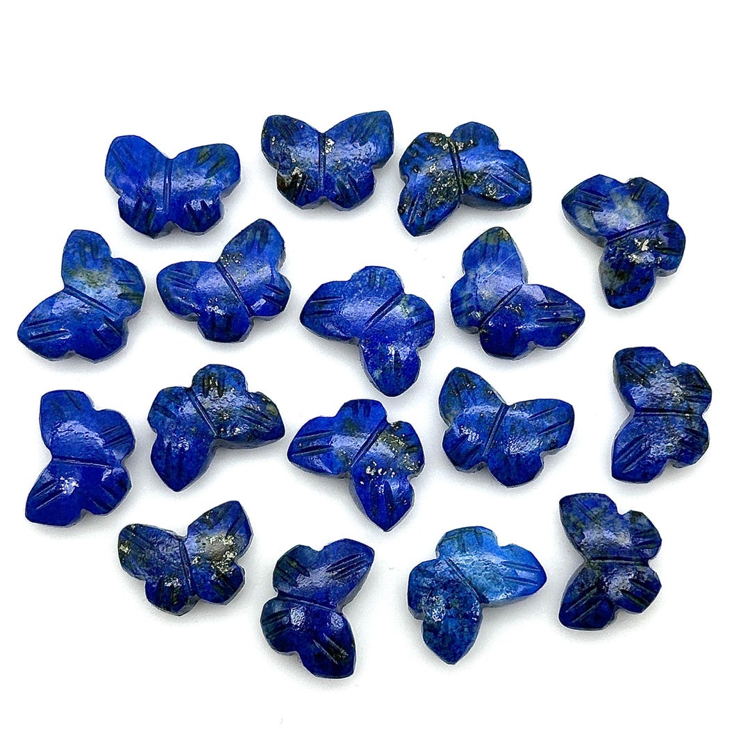 Natural Lapis Lazuli Butterfly Shape Beads, Blue Lapis Hand Carved ...