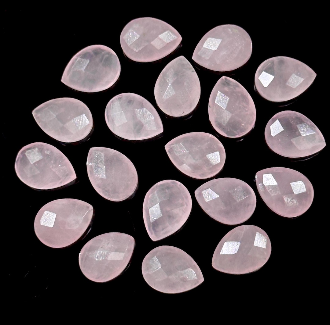AAA+ Quality Rose Quartz Faceted Pear Shape Beads, 9X12 MM Natural Rose ...