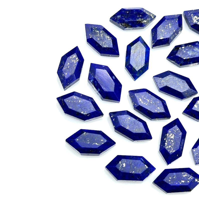 Lapis Lazuli Hexagon Shape Gemstone Beads, New Fancy Shape Charms for ...