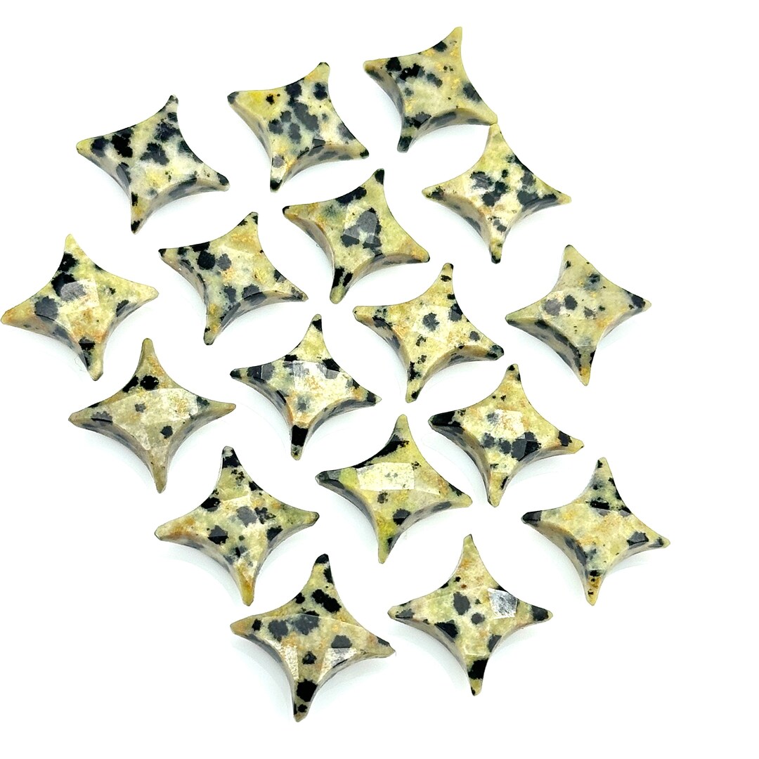 Buy Dalmation Jasper Ninja Star Shape Carving Beads, Fancy Star Shape ...