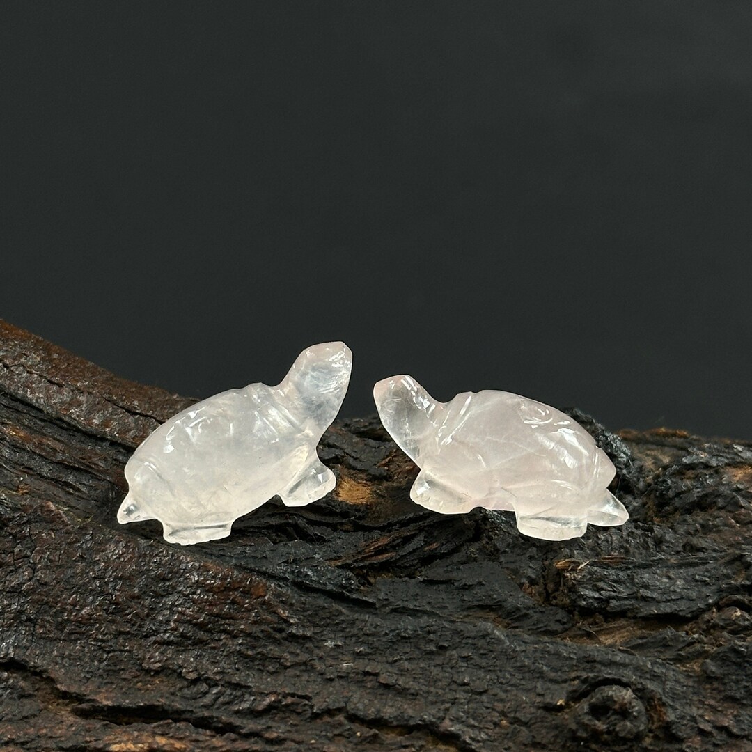 Buy Healing Natural Rose Quartz Turtle Shape Gemstone Carving, 14X28 MM ...