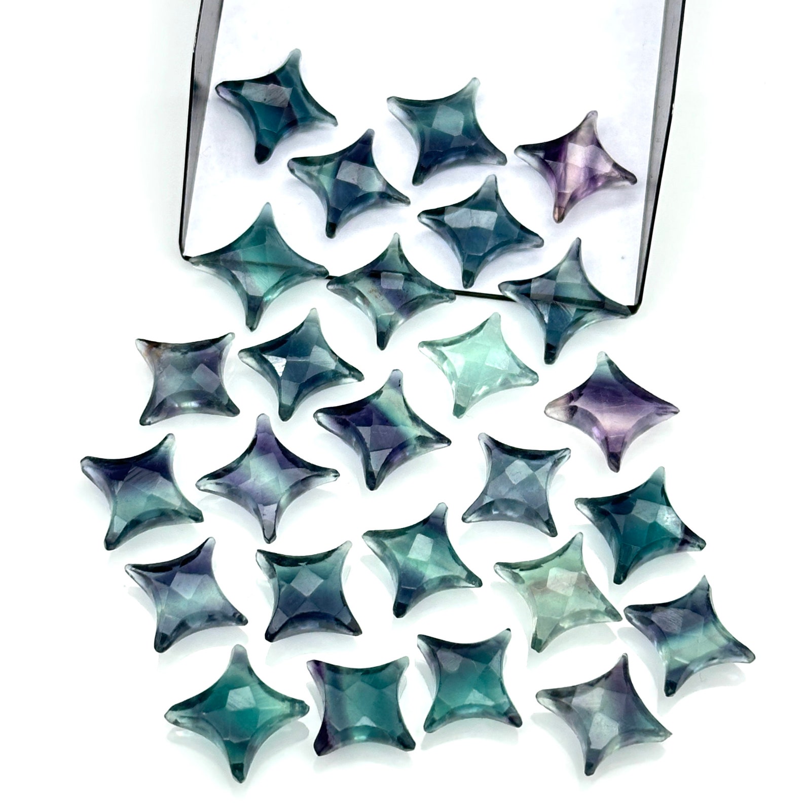 Natural Multi Fluorite Ninja Star Shape Carving Beads, Fancy Star Shape ...