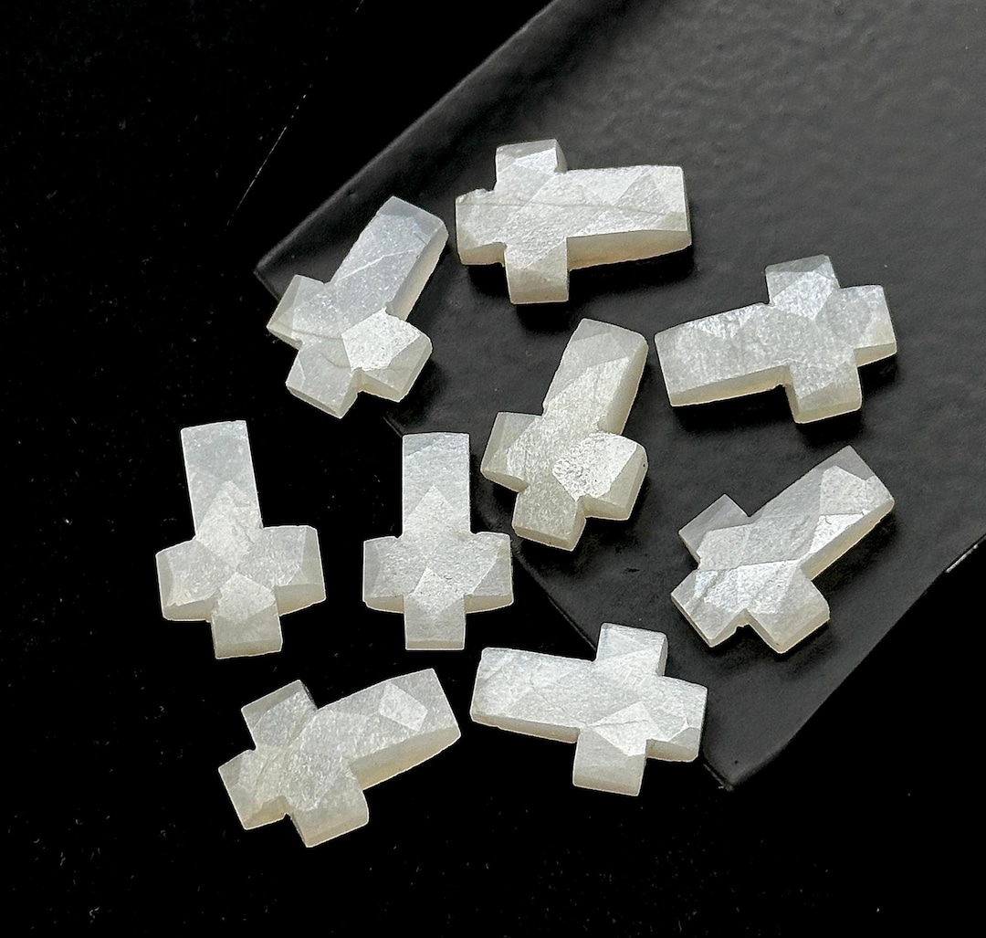 Natural White Moonstone Cross Shape Briolettes, AAA Moonstone Gemstone ...