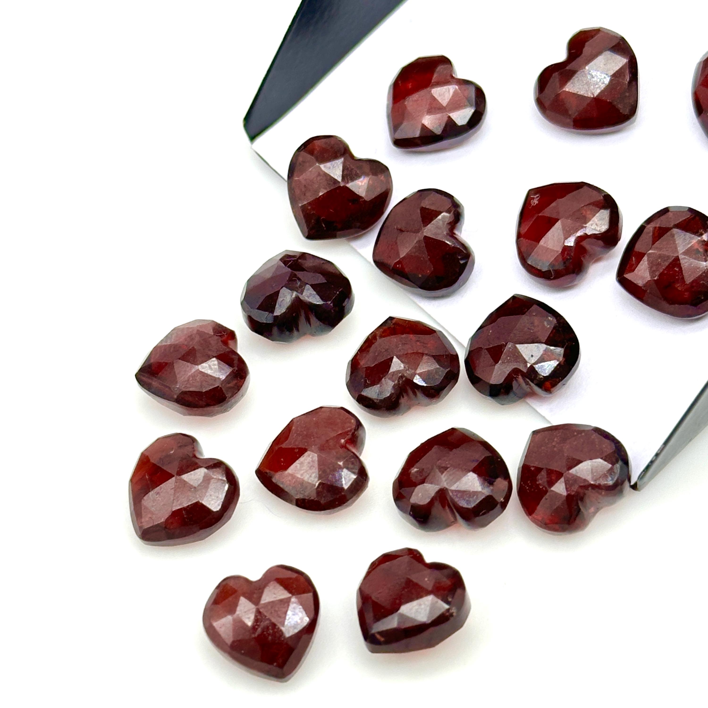Natural Red Garnet Heart Shape Beads, Faceted Heart Shape Beads, Deep ...