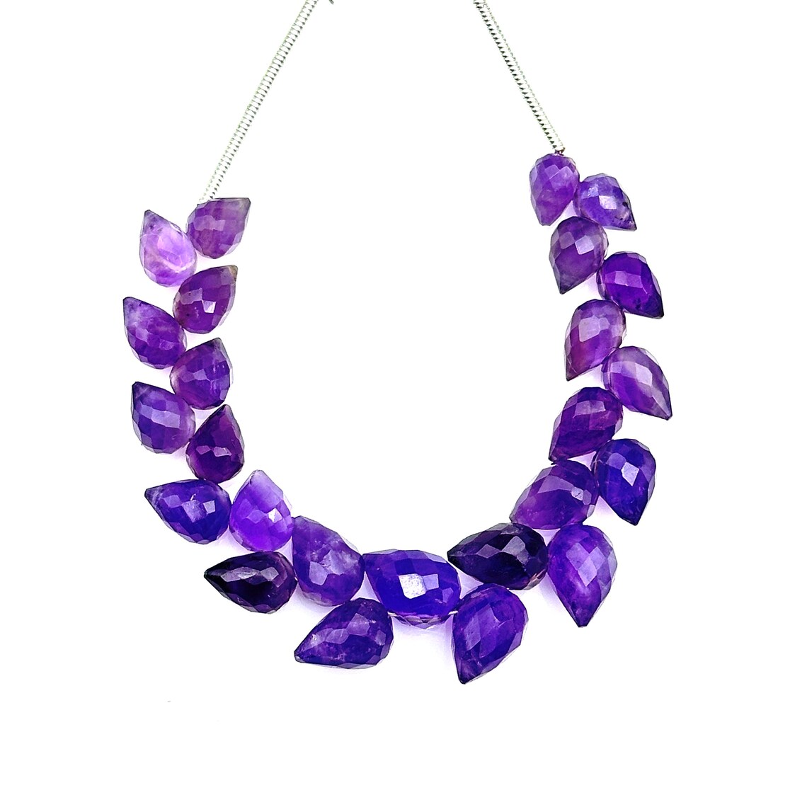 Natural Amethyst Faceted Drop Shape Beads, 6X8 Mm Faceted Amethyst ...
