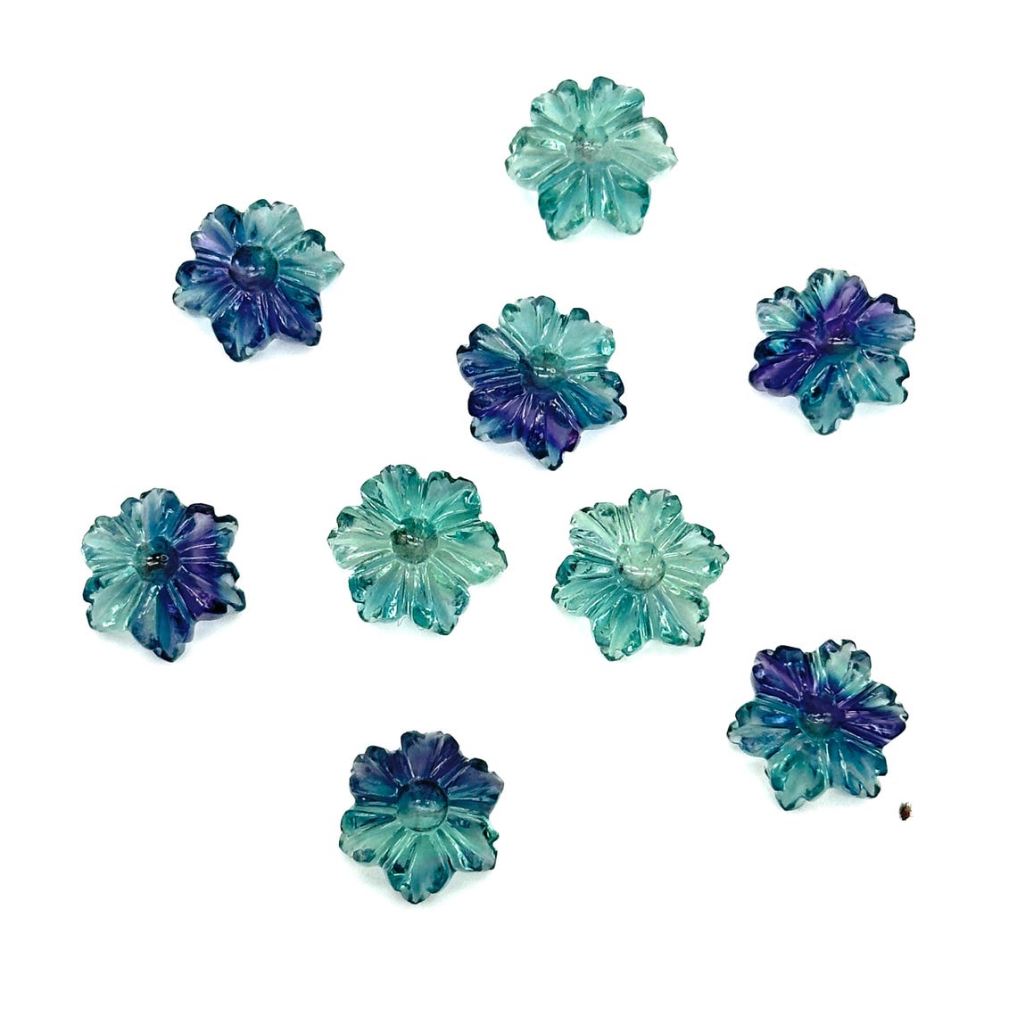 Superb Multi Fluorite Flower Shape Gemstone, AAA Natural Fluorite ...