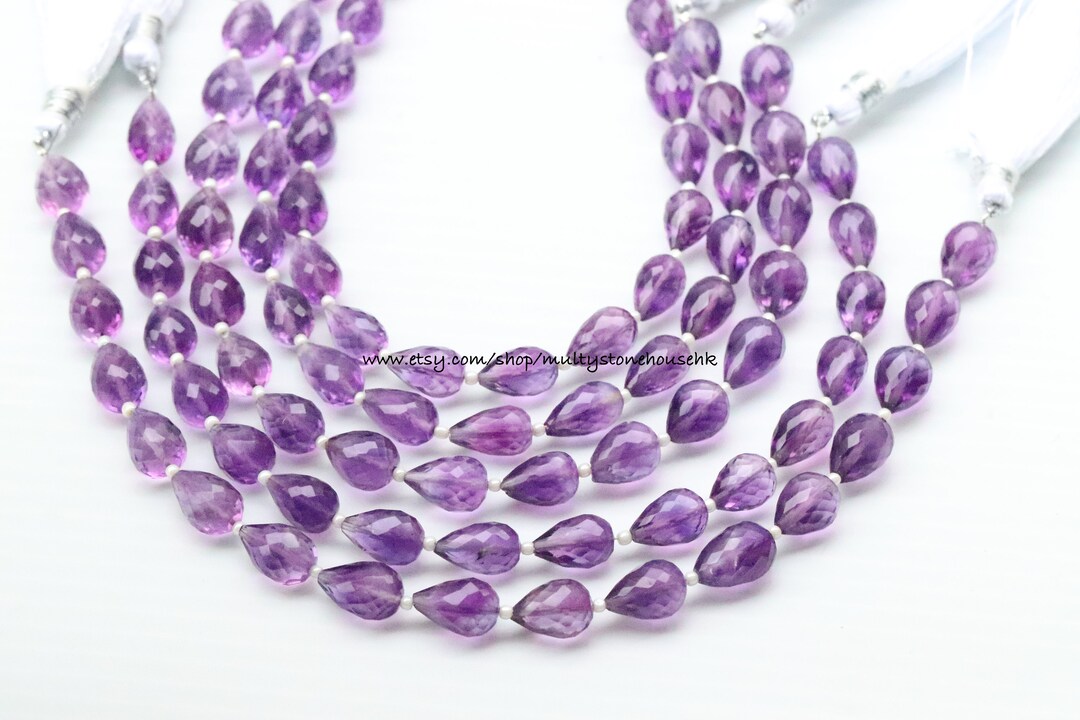 Amethyst Micro Faceted Teardrop Brioletts AAA 20cm (8"inch) Strand - Etsy
