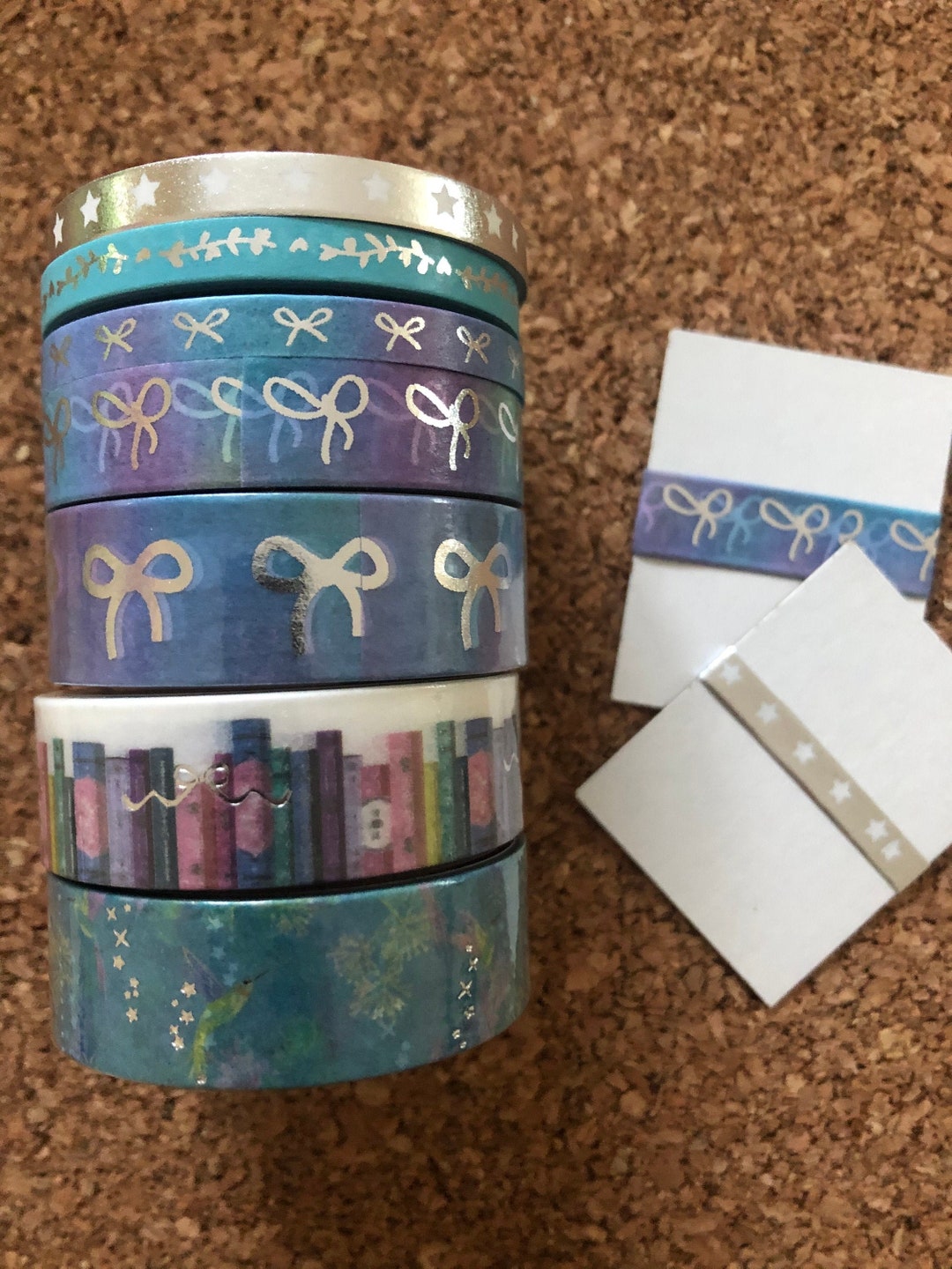 Simply Gilded Washi Tape Sample: Silver Bows, Hummingbird Story (24 ...