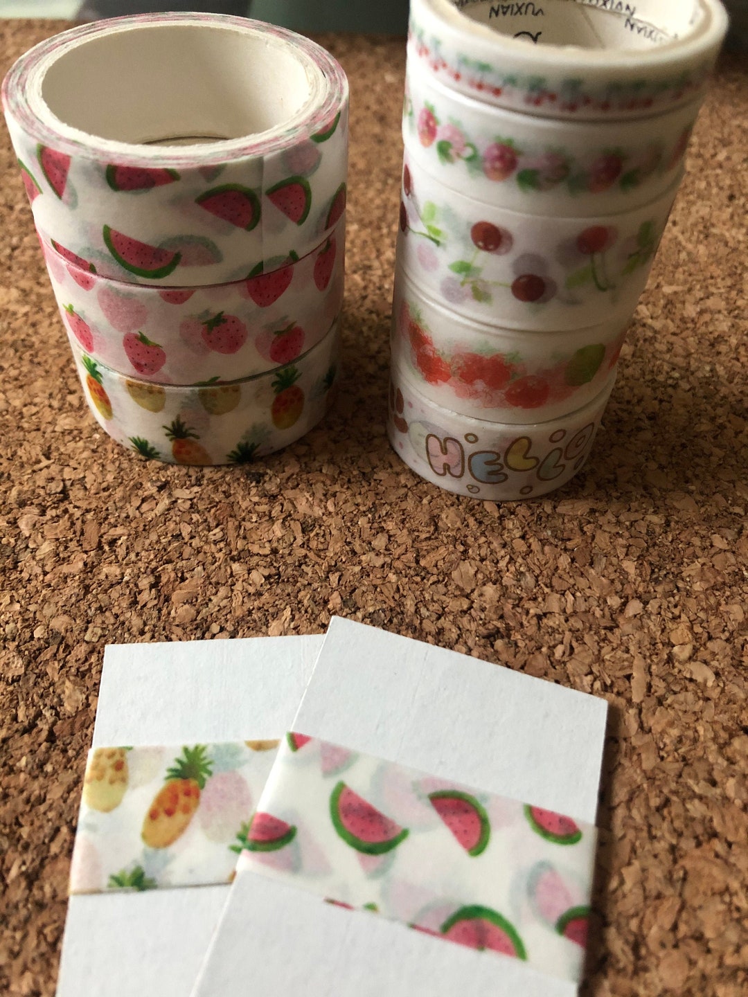Fruit Washi Tape Samples: Strawberries, Cherries, Watermelon (24 Inch ...