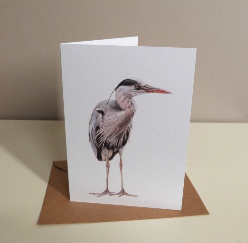 Heron Greetings Card - 7" X 5" Blank Card - Etsy UK