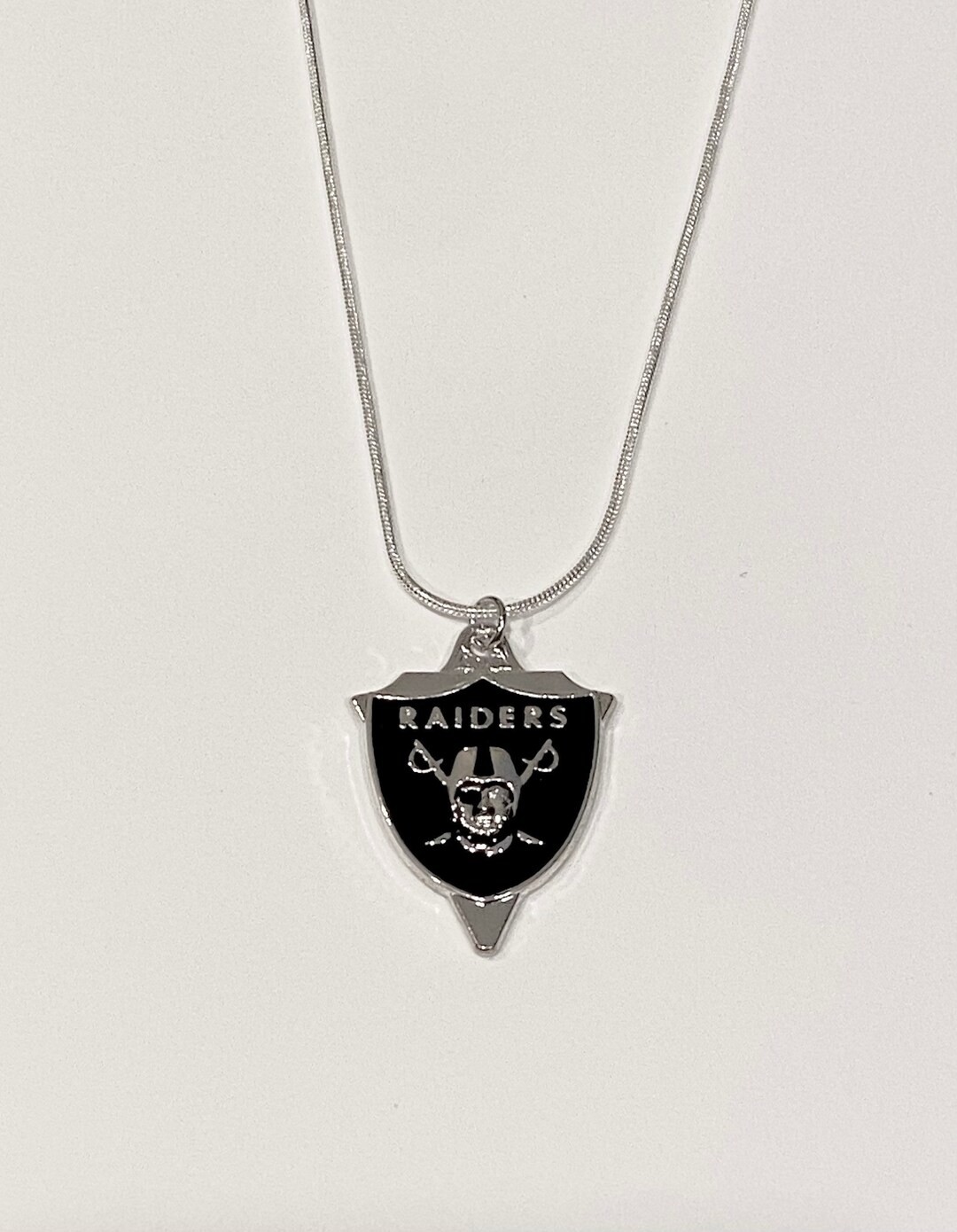 Oakland Raiders Silver Charm Necklace - Etsy