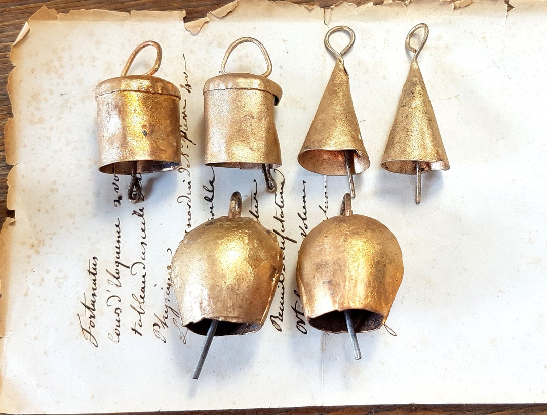 Set 6 Primitive Bells, Swiss Cow Bells, Cattle Bell, Brass Metal Bell ...