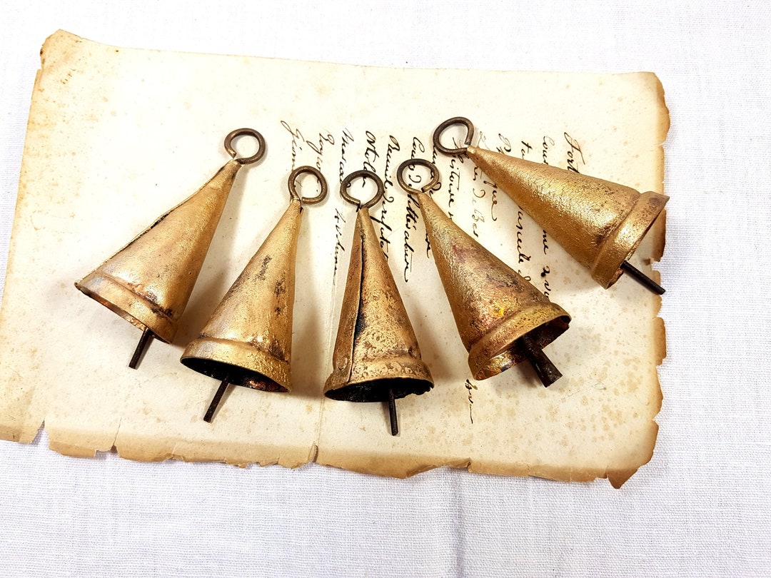 Set 5 Large Triangle Bells, Brass Cow Bells, Cattle Bells, Musical ...