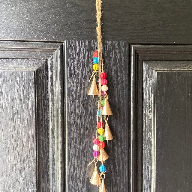 Bells on String With Silver and Turquoise Rustic Windchime | Etsy