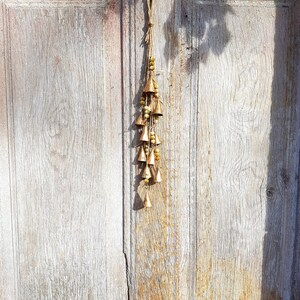 Bells on String, Rustic Windchime, Ceramic Beads, Farmhouse Door Hanger ...