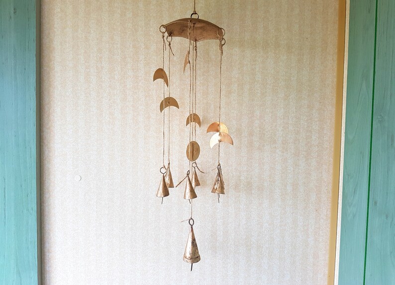 Hanging Mobile With Cow Bells and Small Moon Phase Decor - Etsy