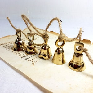 Set of 5 Brass Bells on String String With Brass Bells Bells | Etsy