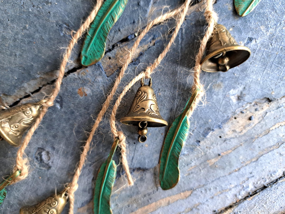 Hanging Witch Bells With Brass Bells Decorated With Hares and Birds ...