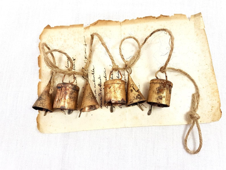RUSTIC Windchime Bells Mobile Bells on String Small Bells - Etsy