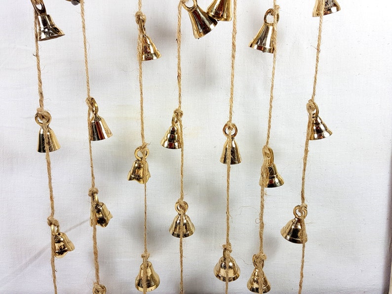 Set of 5 Brass Bells on String String With Brass Bells Bells | Etsy