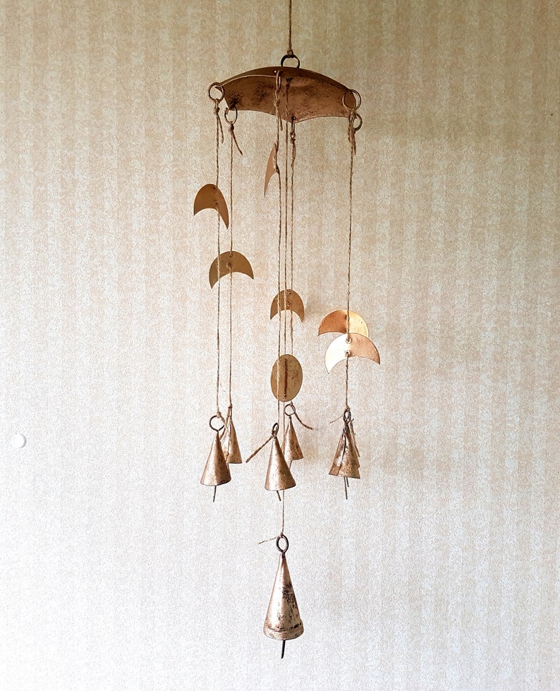 Hanging Mobile With Cow Bells and Small Moon Phase Decor - Etsy