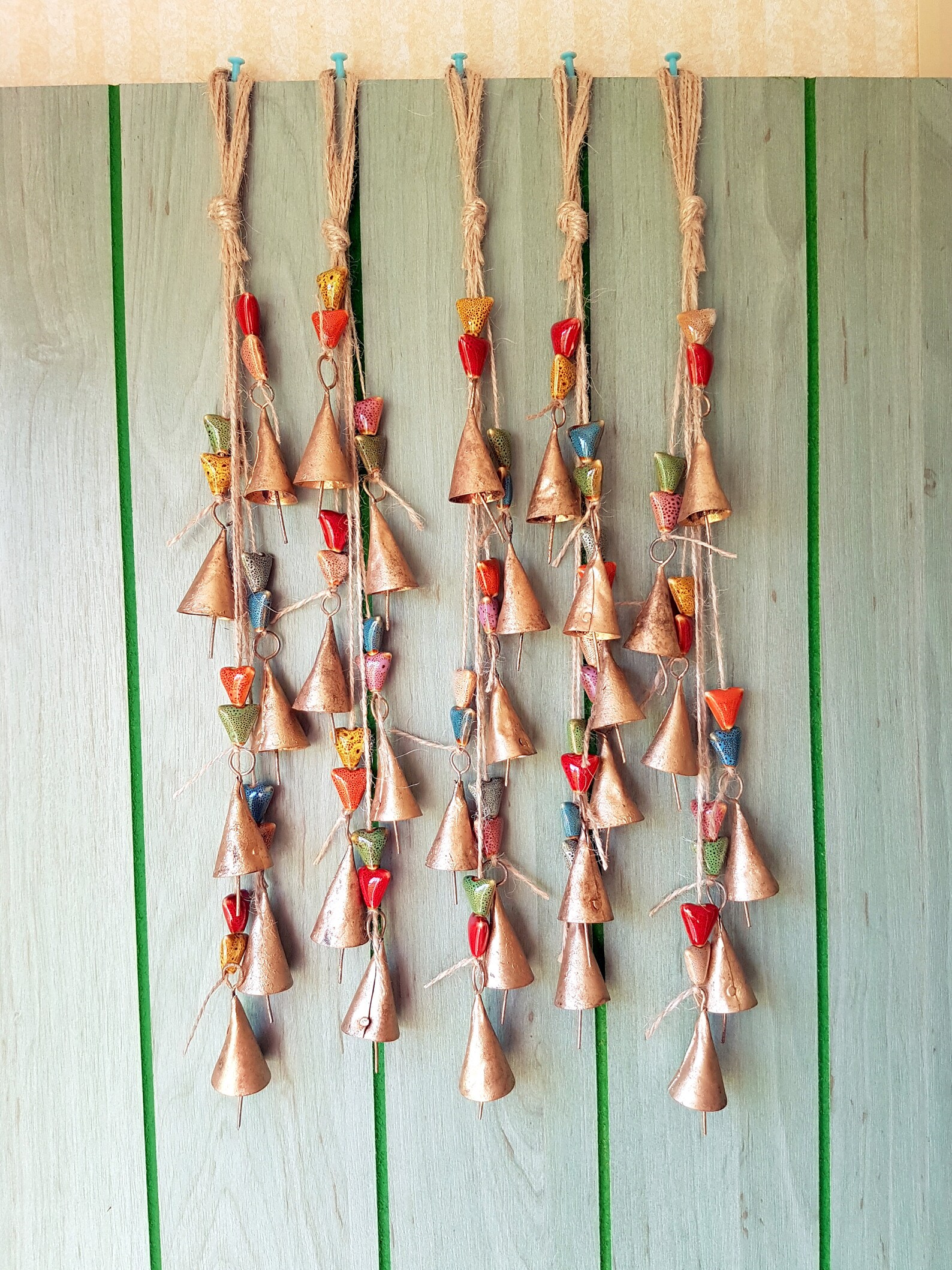 Bells on String With 6 Rustic Vintage Cow Bells and | Etsy