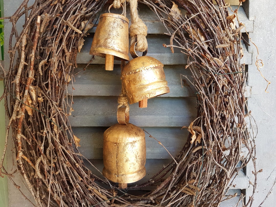 Set of 3 Hanging Large Cow Bells With Small Imperfections, Christmas ...