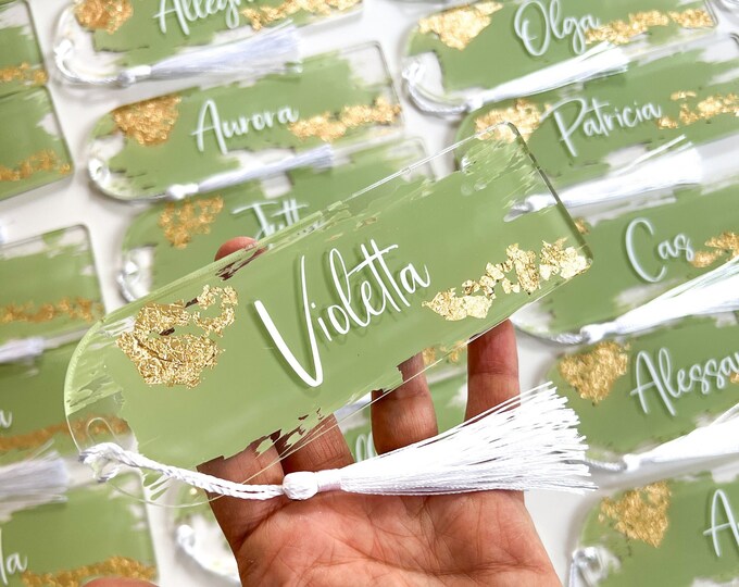 Acrylic Wedding Place Cards, Personalized Bookmarks, Place Seating ...