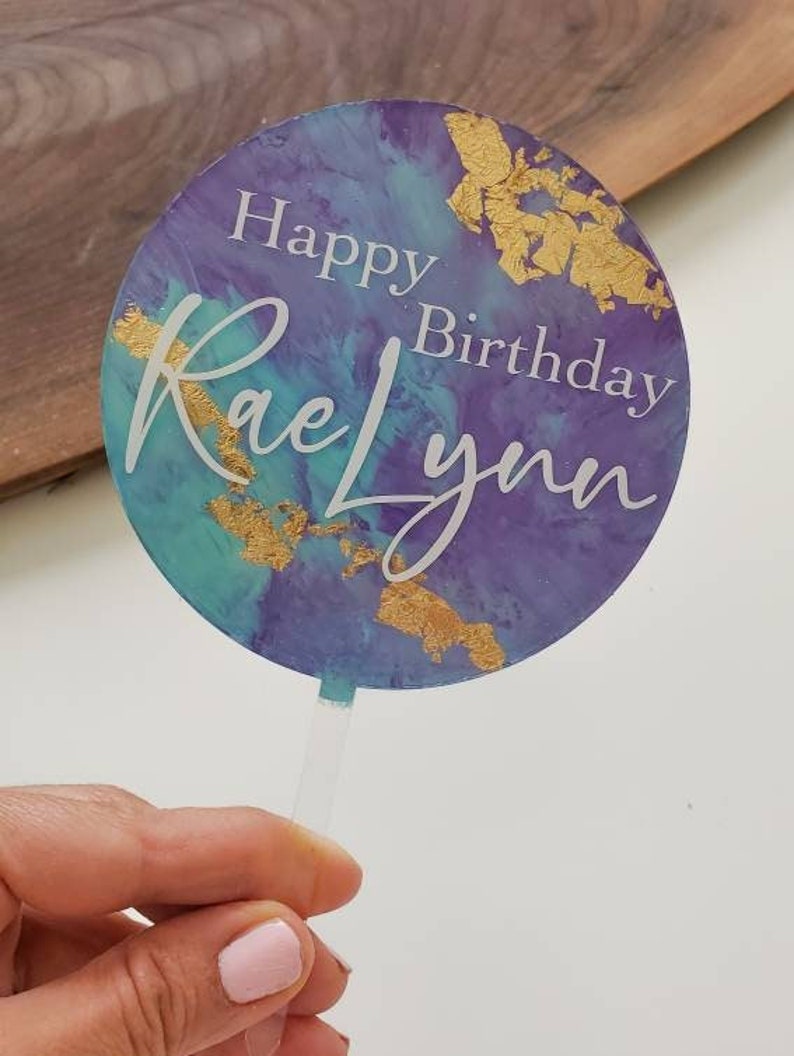 Personalized Acrylic Happy Birthday Topper Name Cake Topper - Etsy