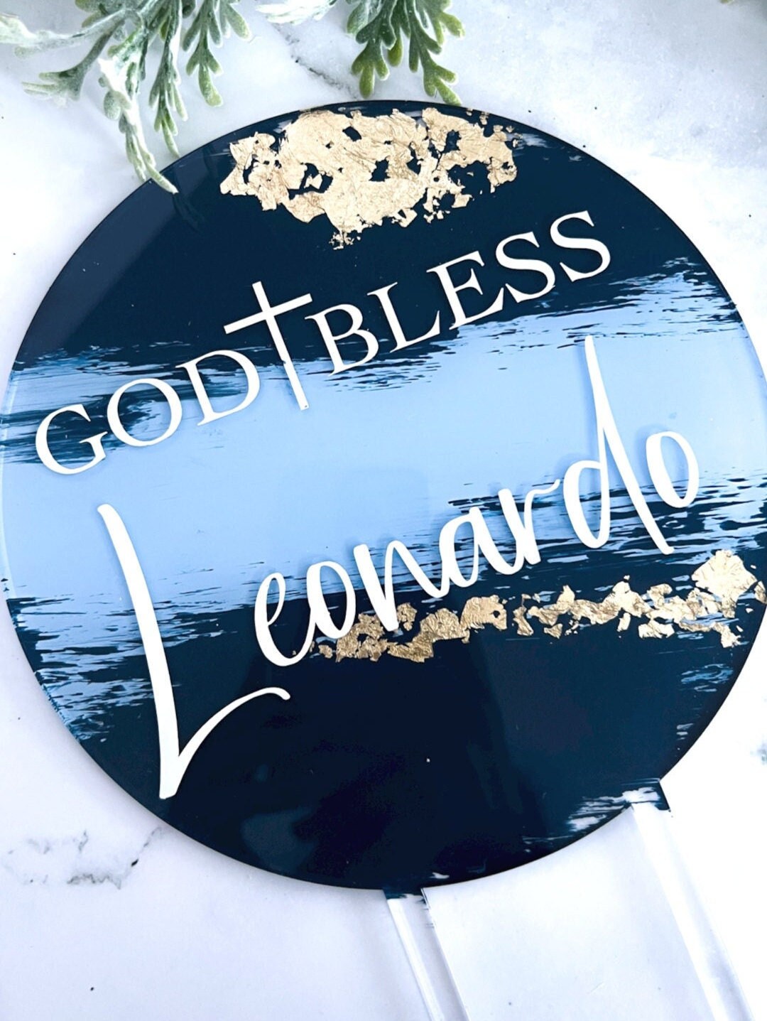 Personalized God Bless Cake Topper Christening Cake Topper - Etsy