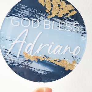 Personalized God Bless Cake Topper Christening Cake Topper - Etsy