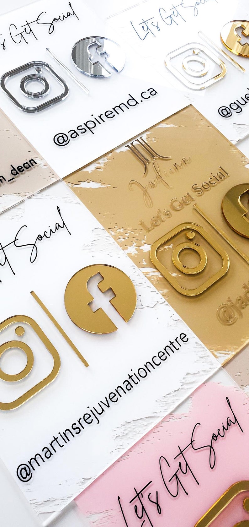 Double Business Social Media Sign Reception Desk Sign - Etsy