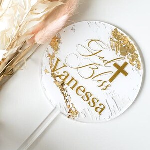 Baptism Cake Topper, God Bless Cake Topper, First Holy Communion Cake ...