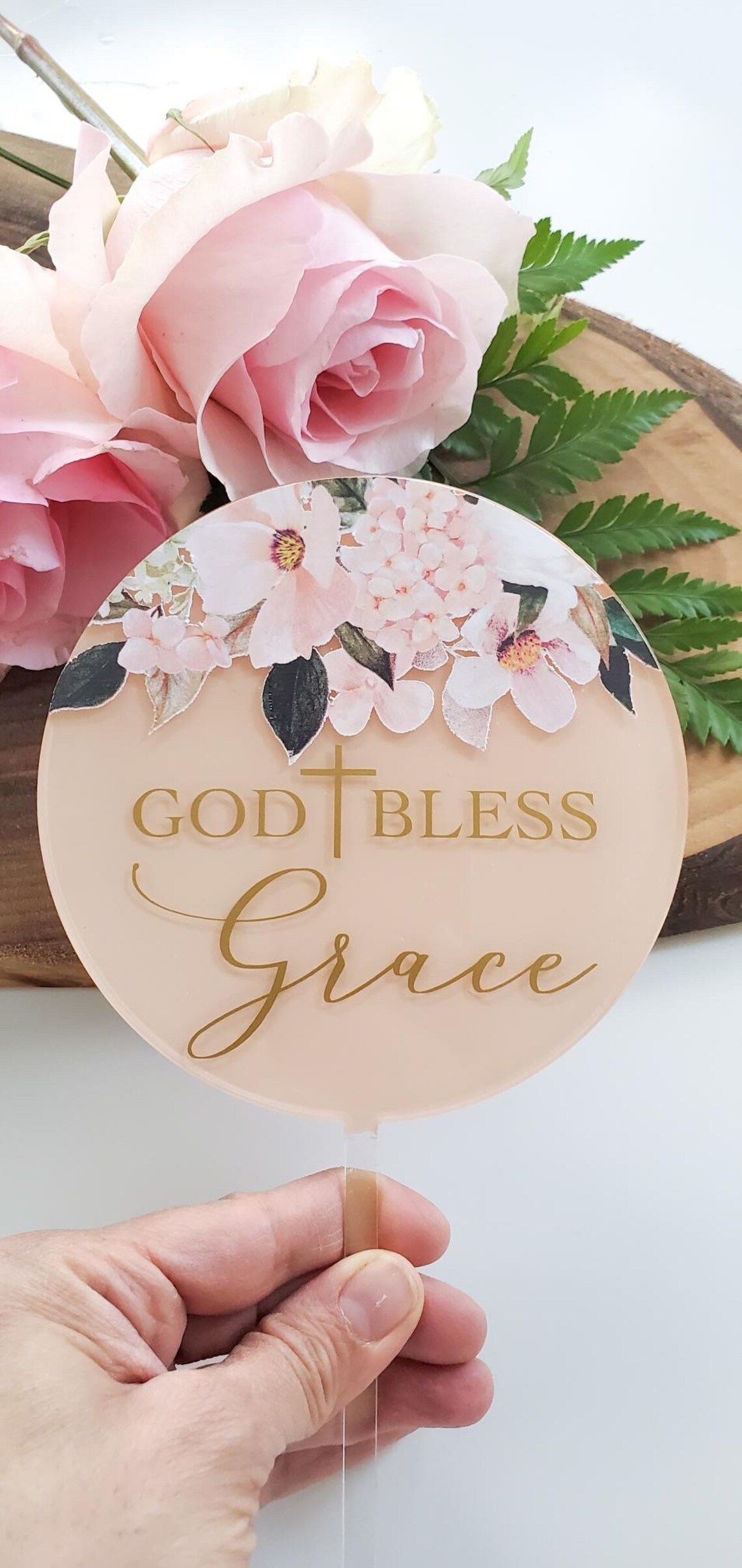 Personalized God Bless Cake Topper Christening Cake Topper - Etsy