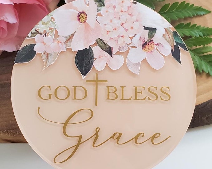 Personalized God Bless Cake Topper | Christening Cake Topper | Name ...