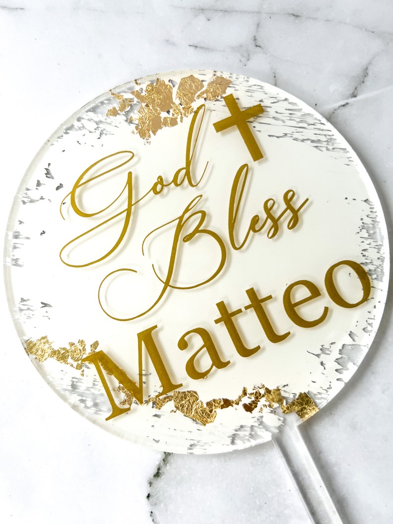 Baptism Cake Topper God Bless Cake Topper First Holy - Etsy Canada