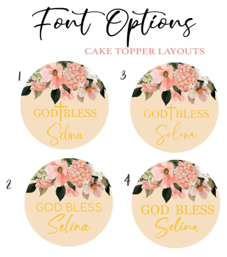 Personalized God Bless Cake Topper Christening Cake Topper - Etsy