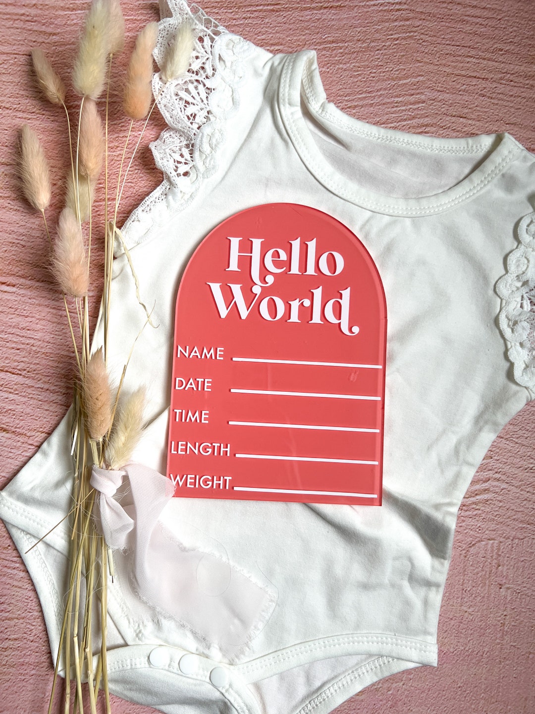 Newborn Name Sign, Birth Stat Sign, Baby Name Announcement Sign, Hello ...