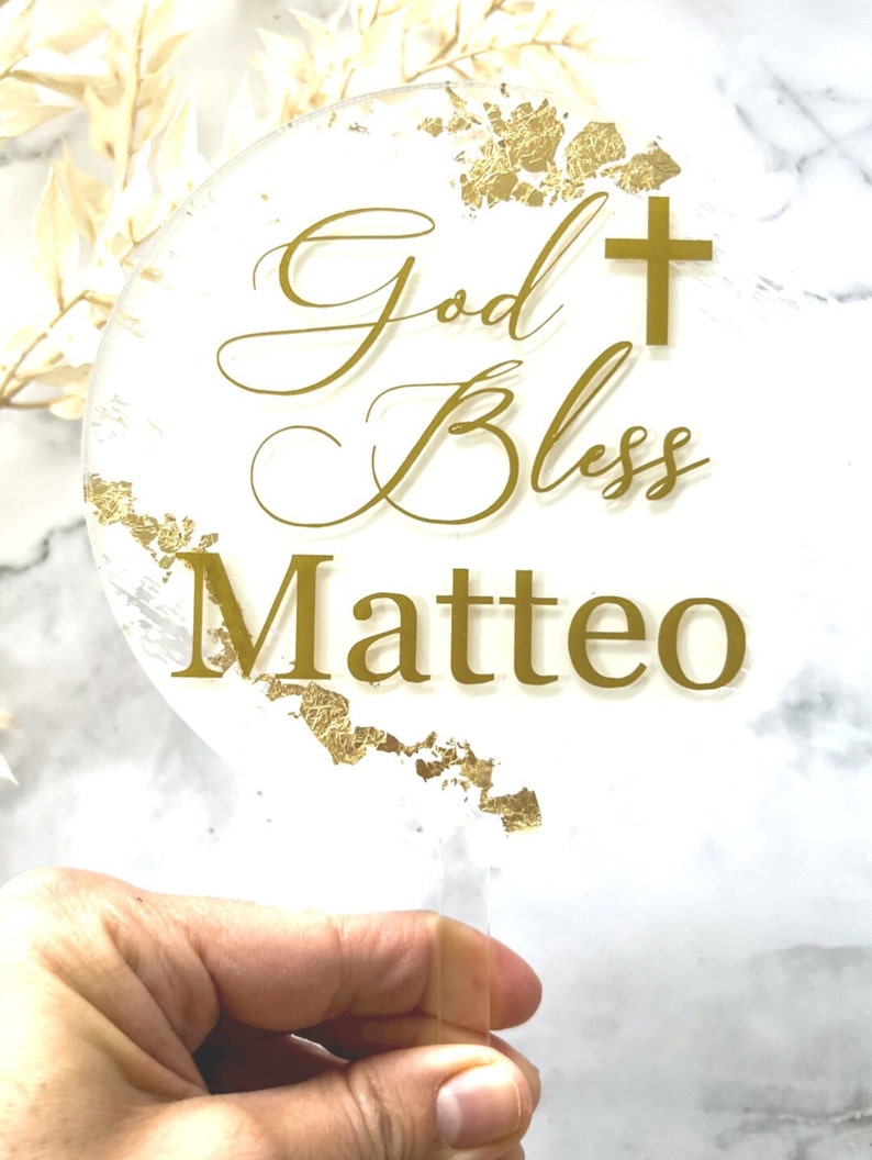 Baptism Cake Topper God Bless Cake Topper First Holy - Etsy Canada
